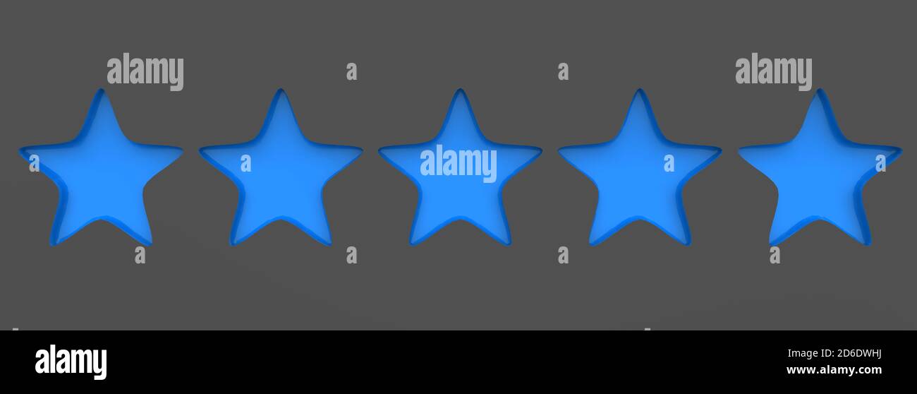 3d five blue star on color background. Render and illustration of ...
