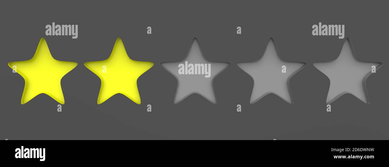 3d two yellow star on color background. Render and illustration of ...
