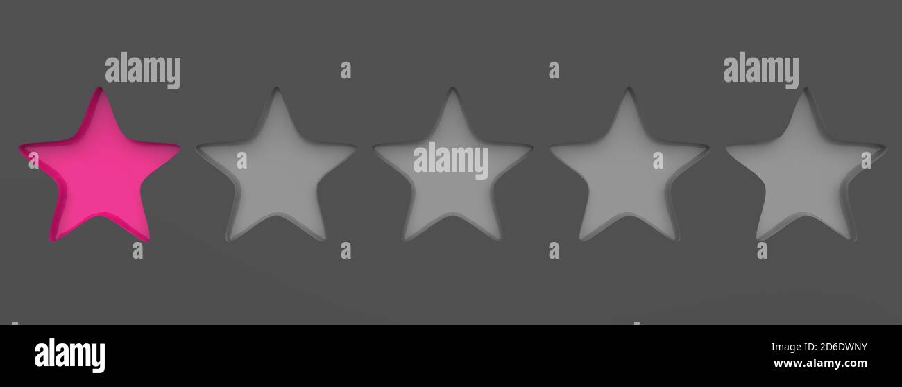 3d one pink star on color background. Render and illustration of golden ...