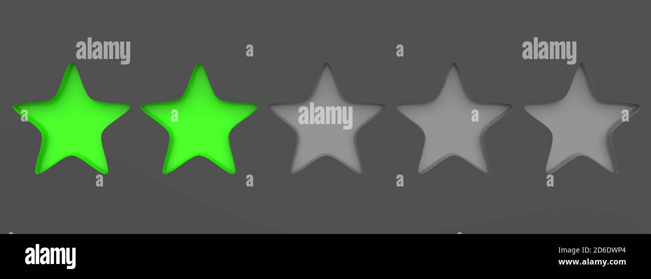 3d two green star on color background. Render and illustration of ...