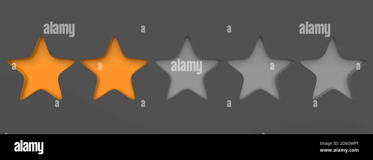 3d two orange star on color background. Render and illustration of ...