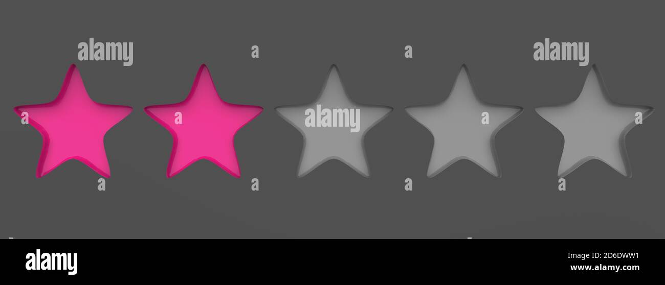3d two pink star on color background. Render and illustration of golden ...