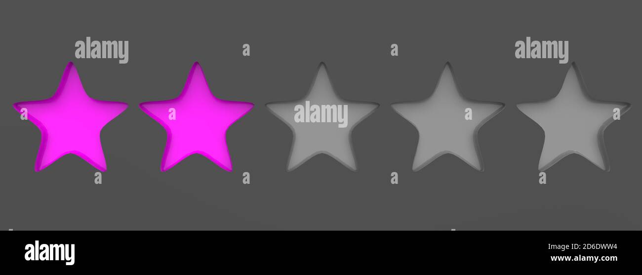 3d two purple star on color background. Render and illustration of ...