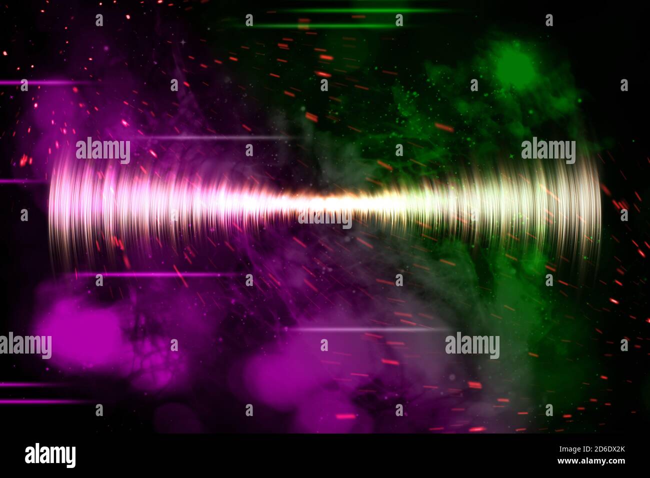 Visual neon soundwave concept 3D illustration abstract background Stock ...