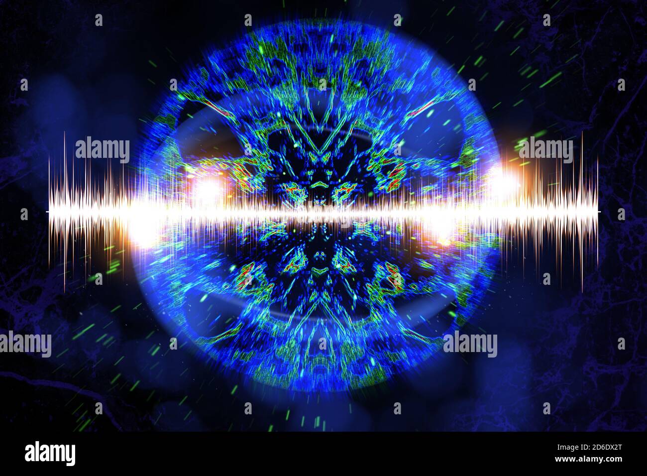 Visual neon soundwave concept 3D illustration abstract background Stock ...