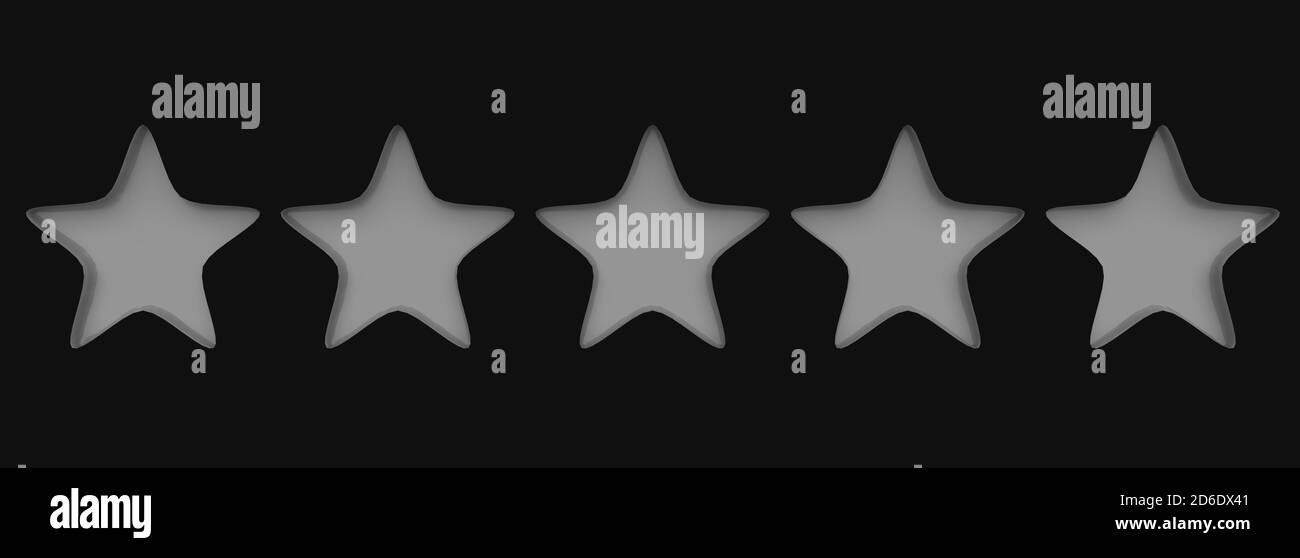 3d five gray star on color background. Render and illustration of ...