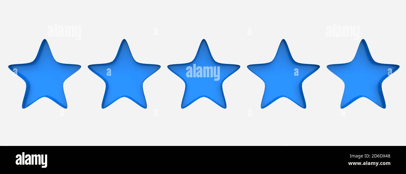 3d five blue star on color background. Render and illustration of ...