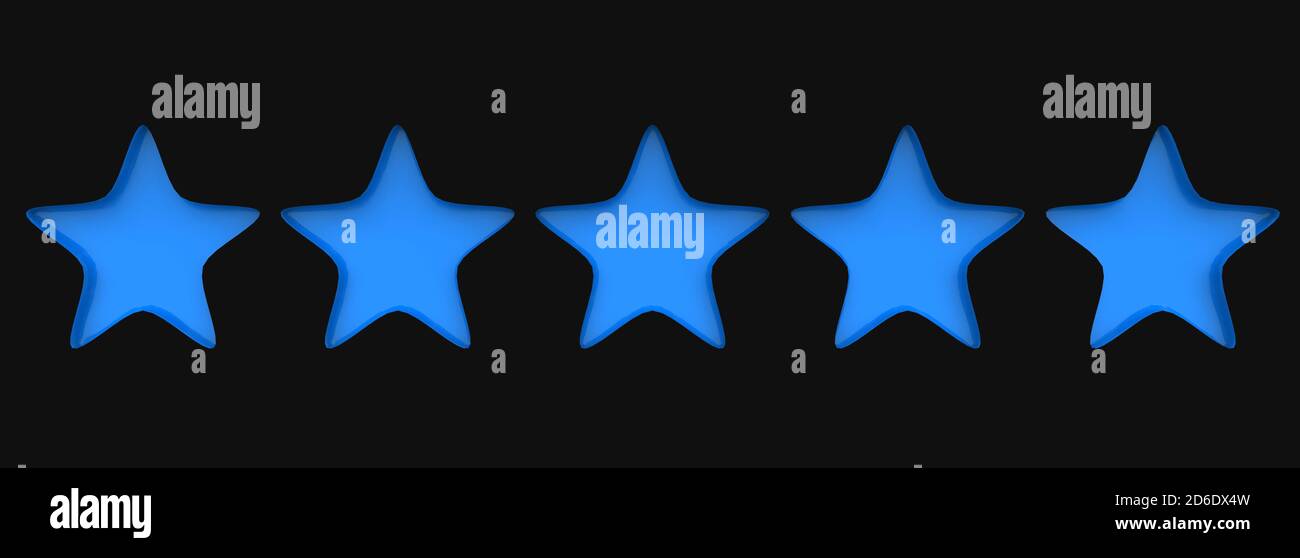 3d five blue star on color background. Render and illustration of ...