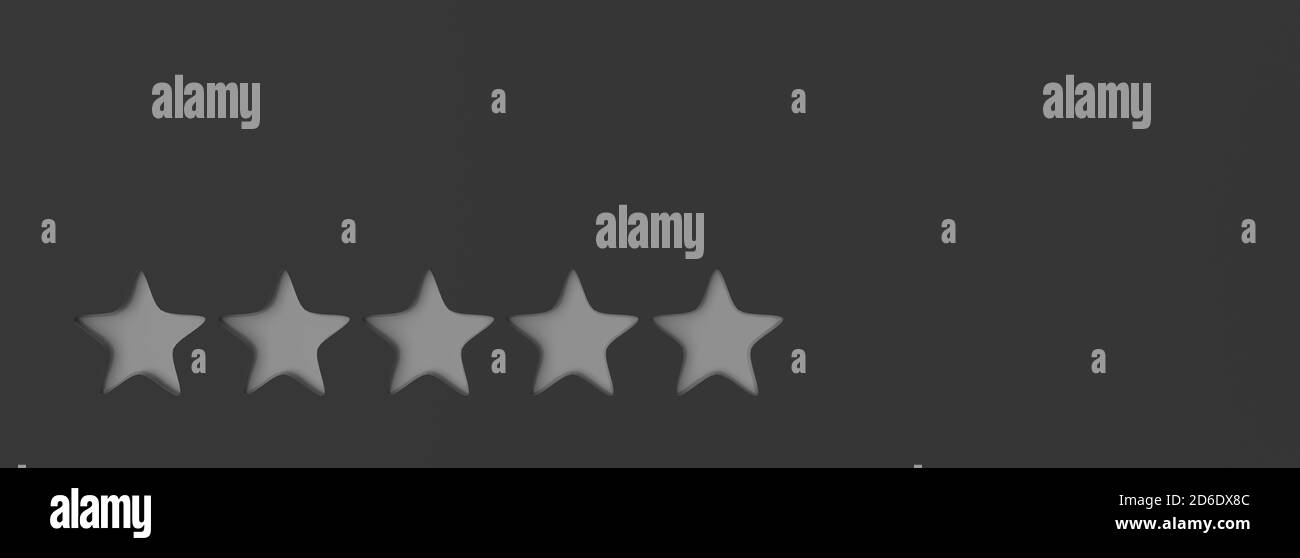 3d five gray star on color background. Render and illustration of ...