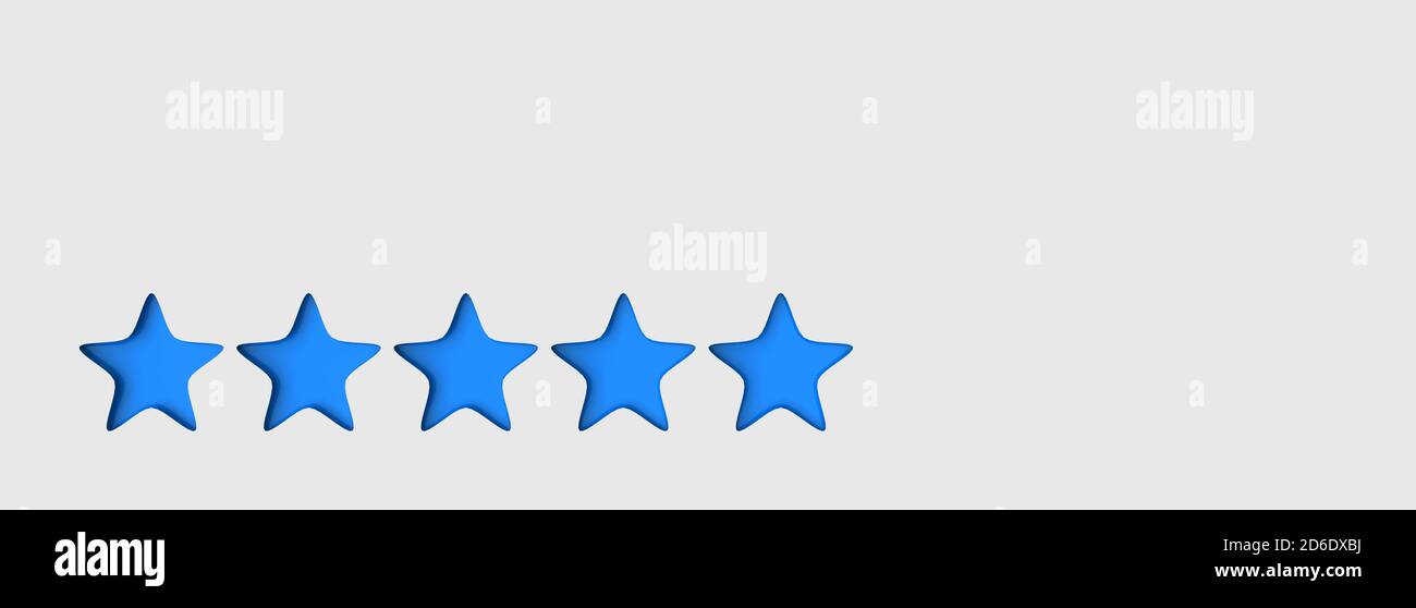 3d five blue star on color background. Render and illustration of ...