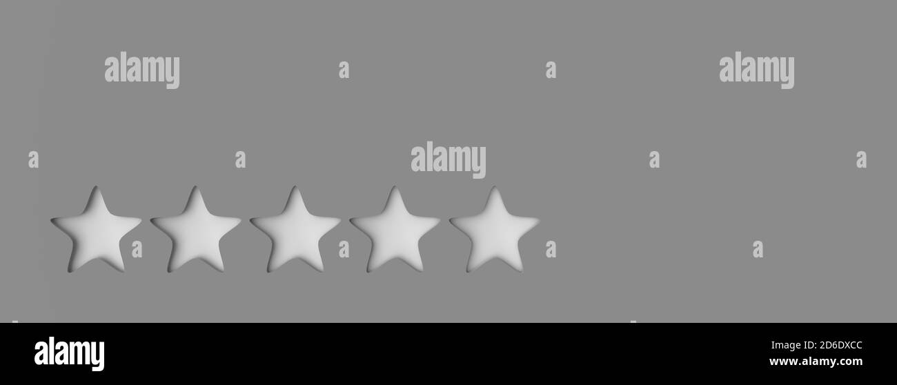 3d five gray star on color background. Render and illustration of ...