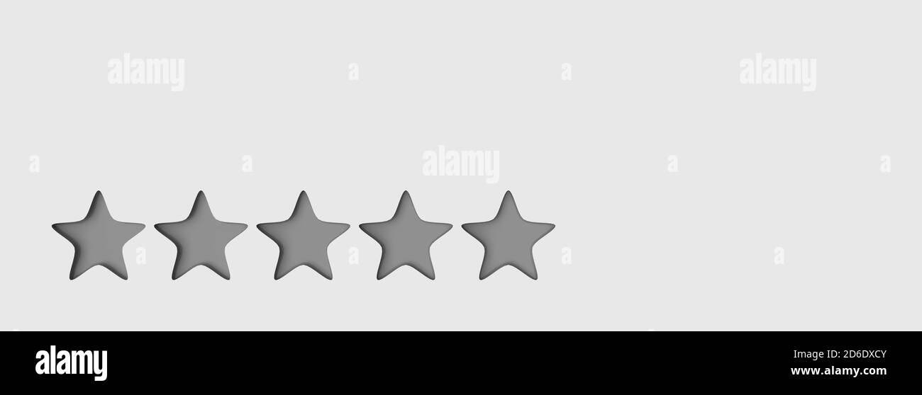 3d five gray star on color background. Render and illustration of ...