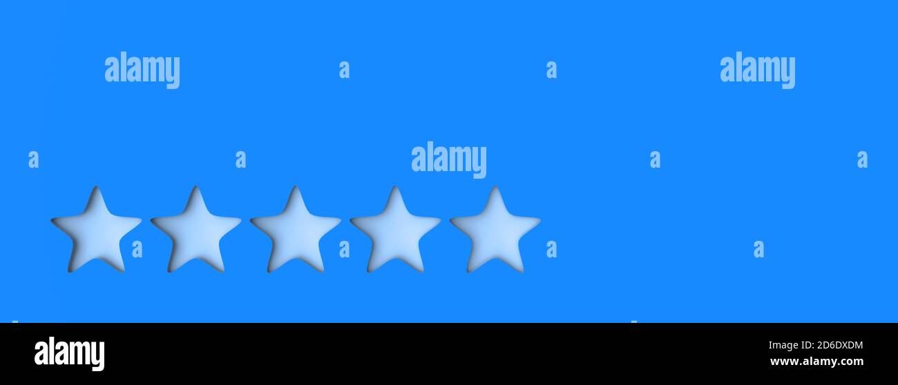 3d five blue star on color background. Render and illustration of ...
