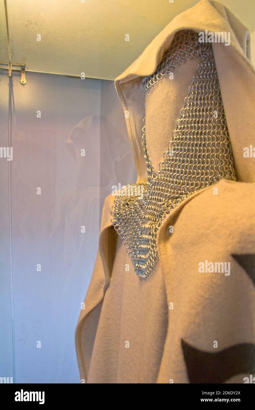 Hauberk, medieval warrior' s historical suit in the Dracula museum ...