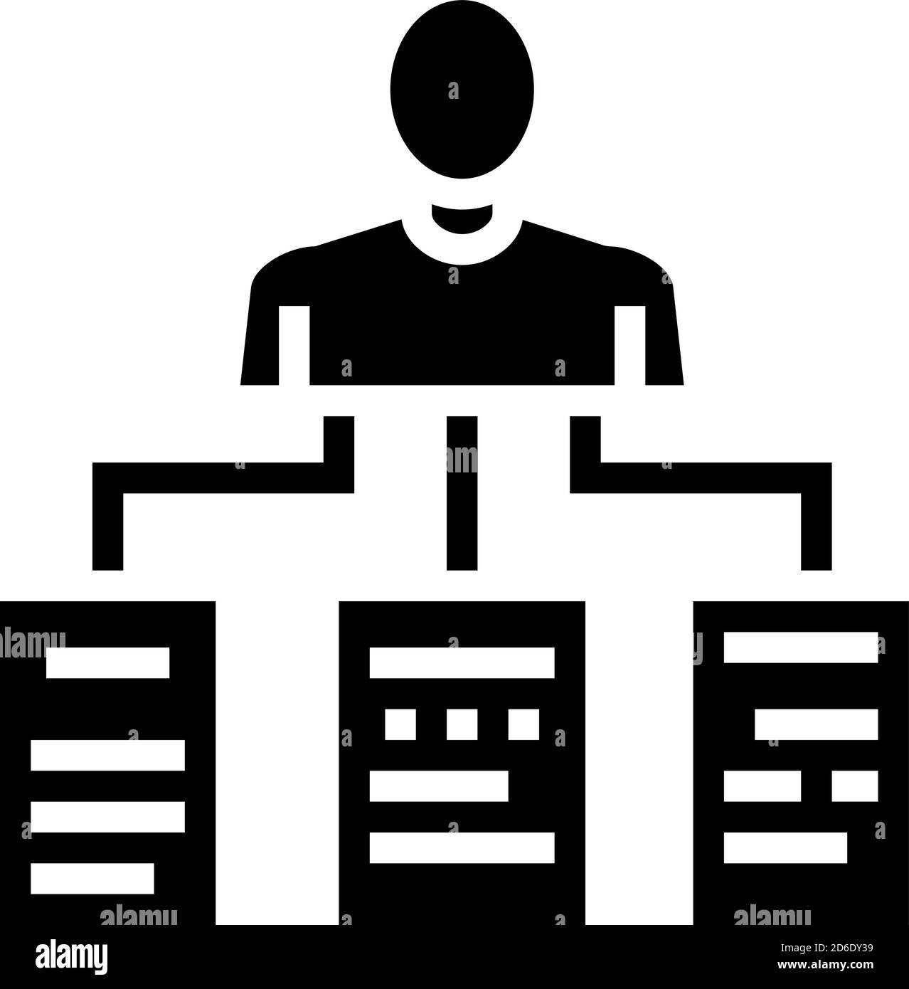 human with tasks plan glyph icon vector illustration Stock Vector Image ...