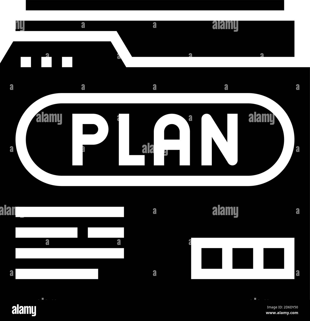 plan folder glyph icon vector black illustration Stock Vector Image ...