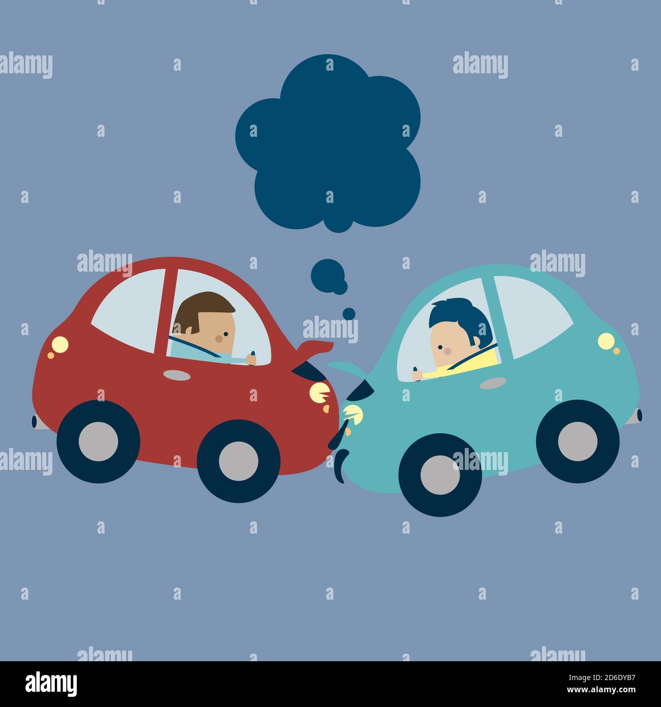 Illustration of a car accident Stock Photo - Alamy