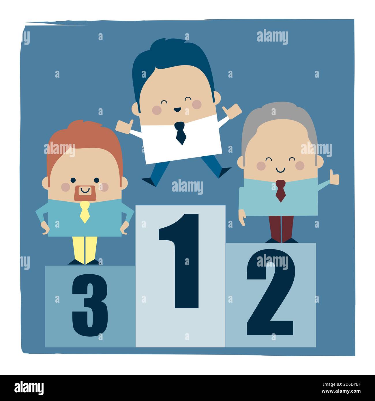 Illustration of a top 3 businessmen Stock Photo - Alamy