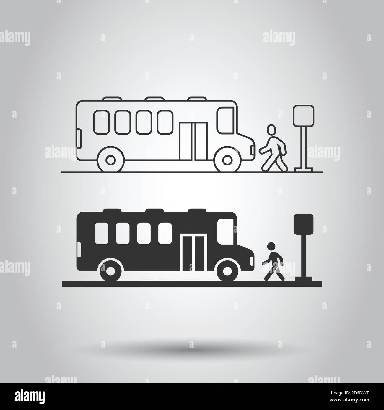 Bus station icon in flat style. Auto stop vector illustration on white ...