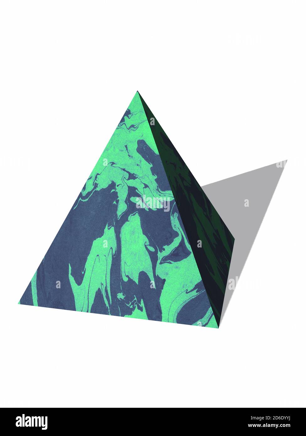 Abstract pyramid on a white background. Geometric figure. 3D rendering ...