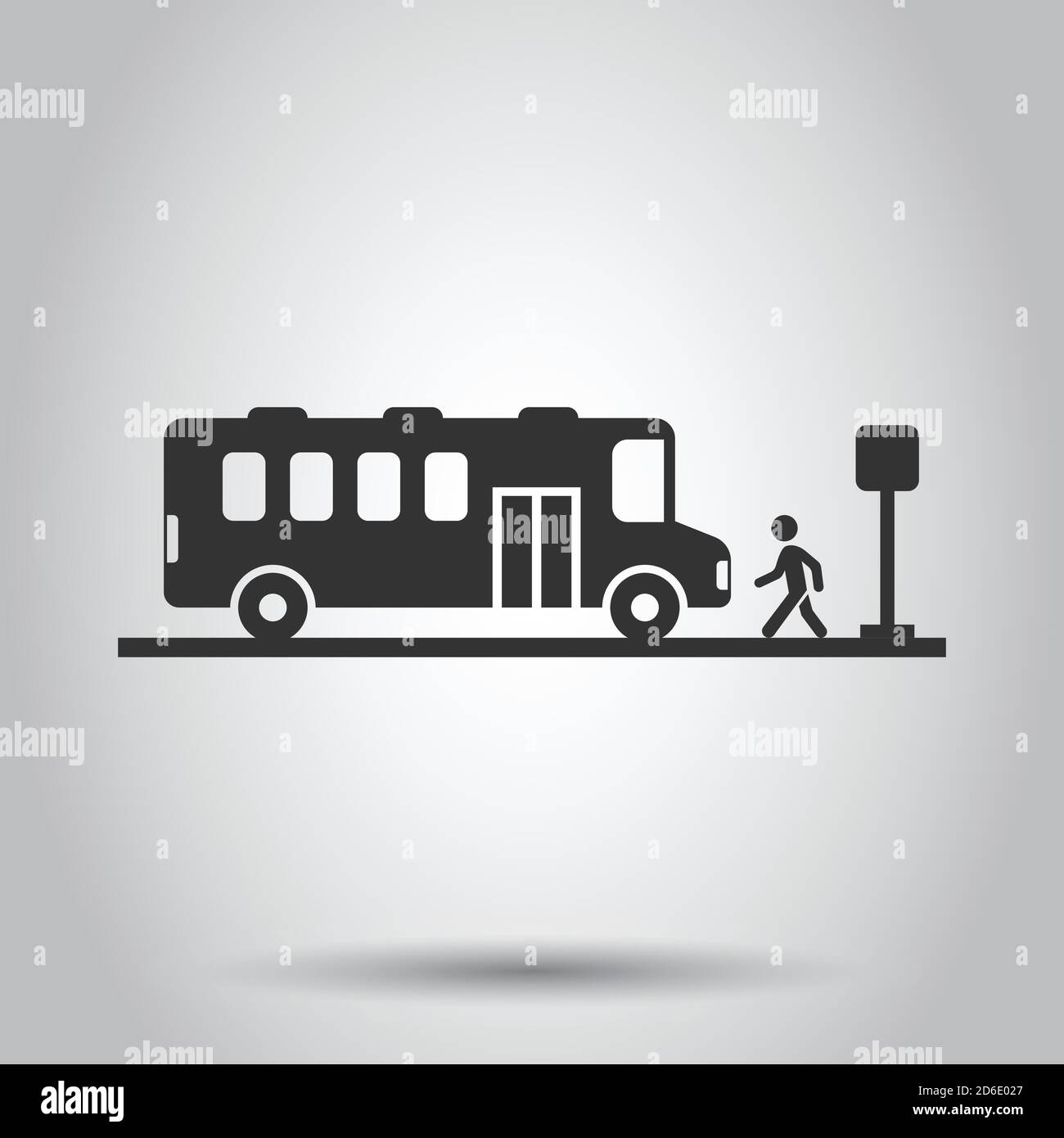 Bus station icon in flat style. Auto stop vector illustration on white ...