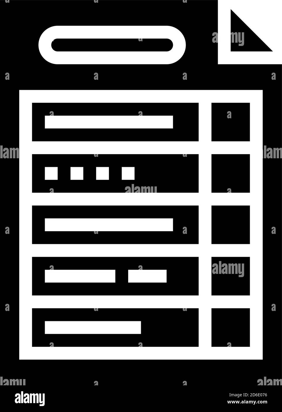 plan paper list glyph icon vector illustration Stock Vector Image & Art ...