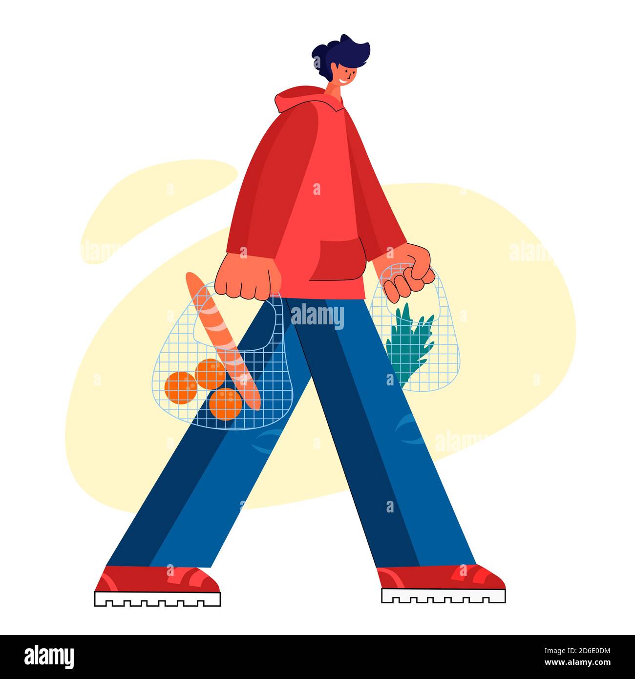 Man with bags of food Cut Out Stock Images & Pictures - Alamy