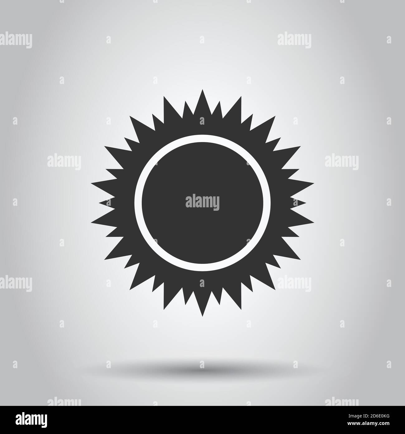 Sun icon in flat style. Sunlight sign vector illustration on white ...