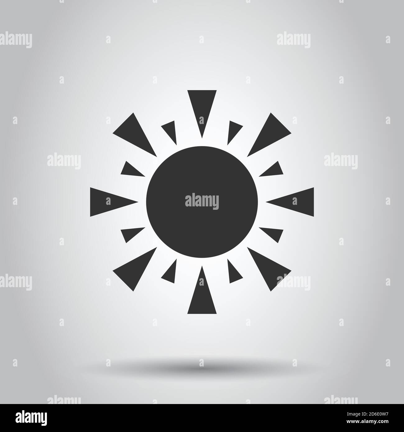 Sun icon in flat style. Sunlight sign vector illustration on white ...