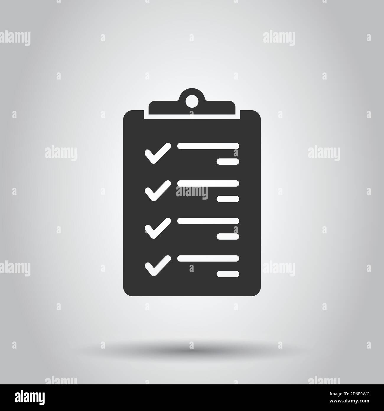 Document checklist icon in flat style. Report vector illustration on ...