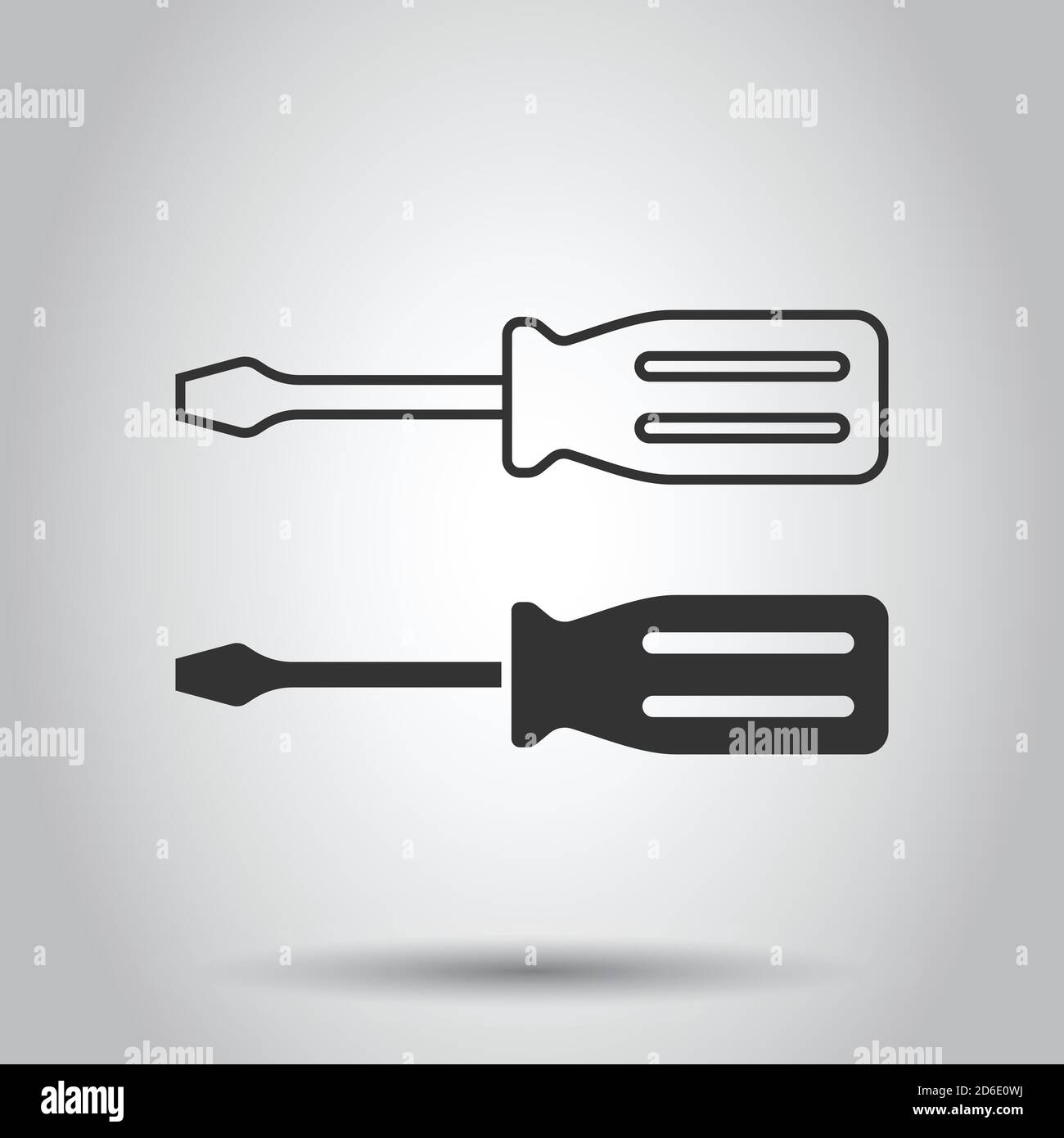 Screwdriver icon in flat style. Spanner key vector illustration on ...
