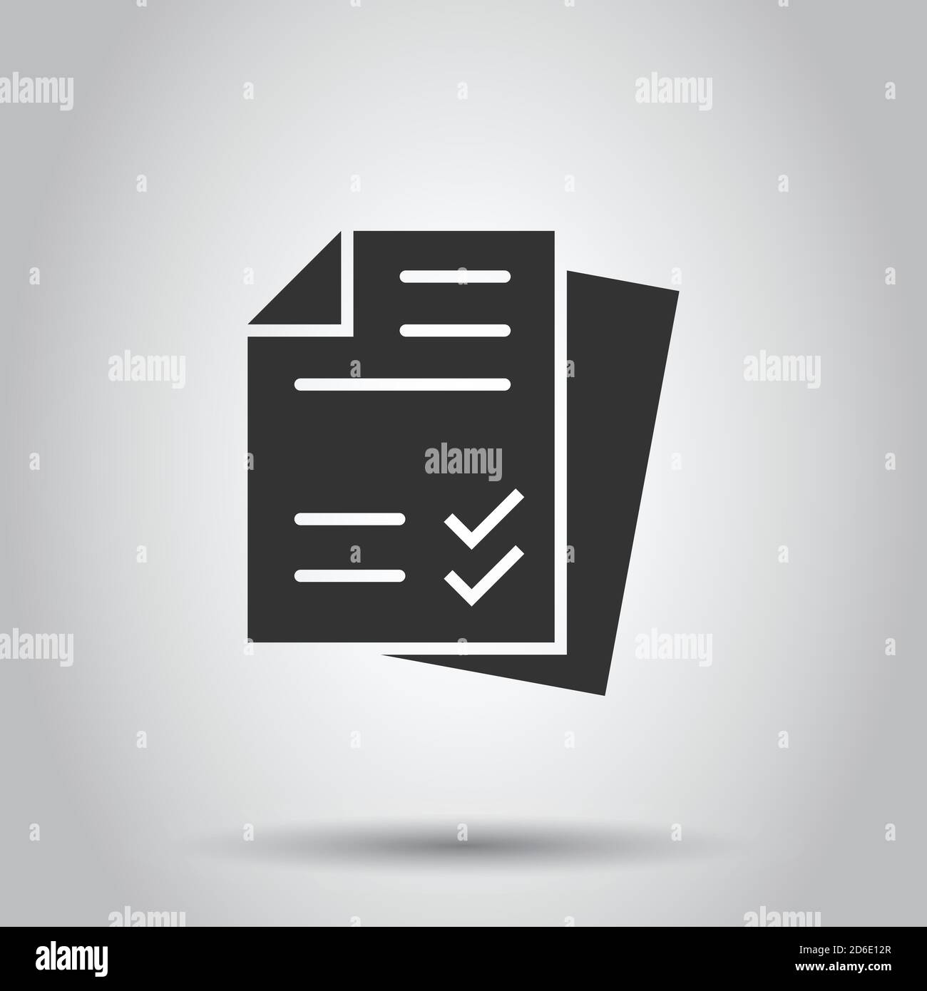 Document checklist icon in flat style. Report vector illustration on ...