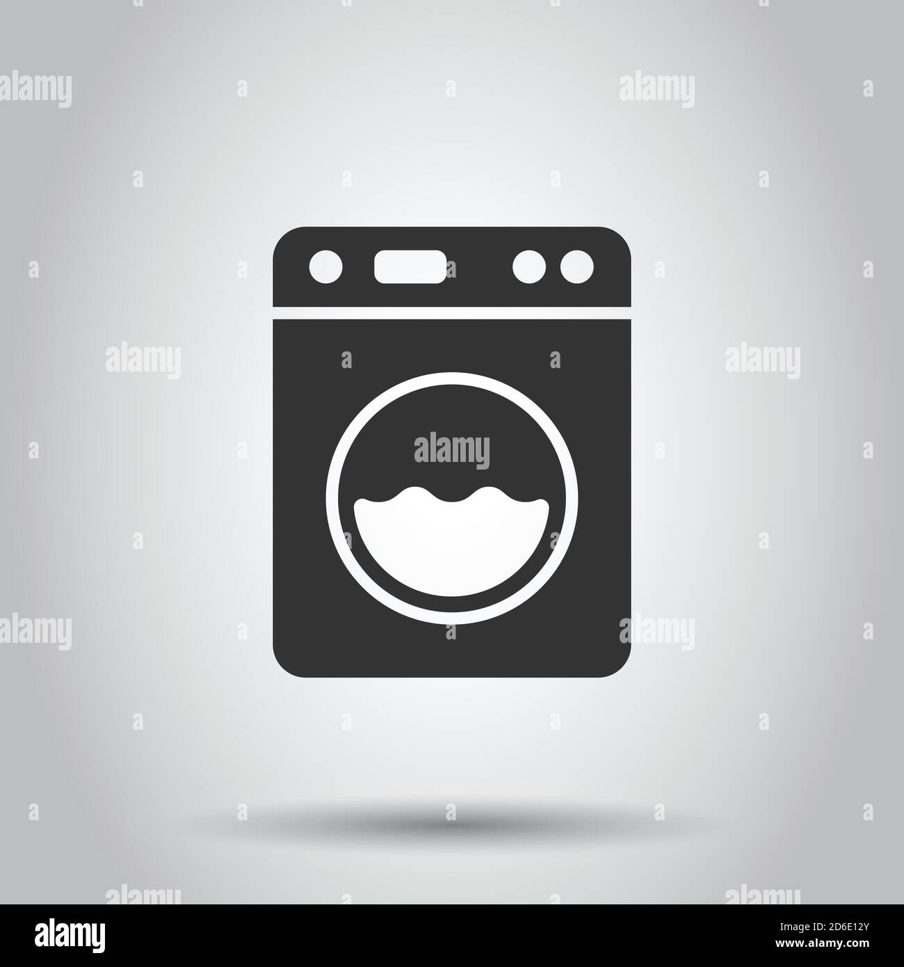 Washing machine icon in flat style. Washer vector illustration on white ...