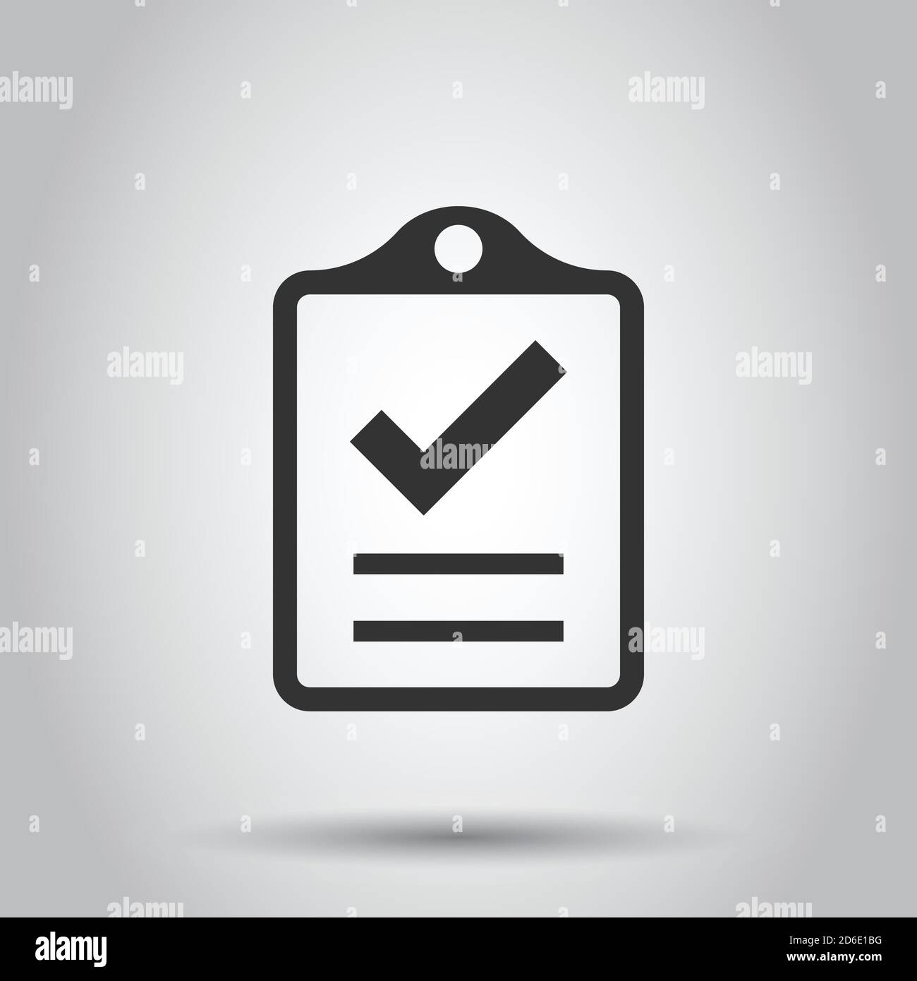 Document checklist icon in flat style. Report vector illustration on ...