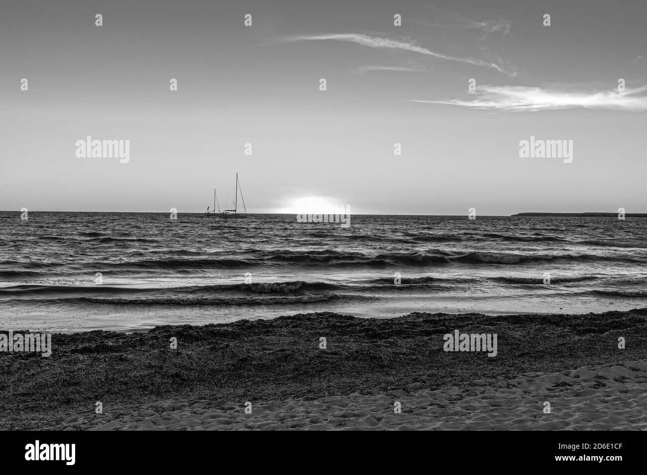 Beautiful beach majorca Black and White Stock Photos & Images - Alamy