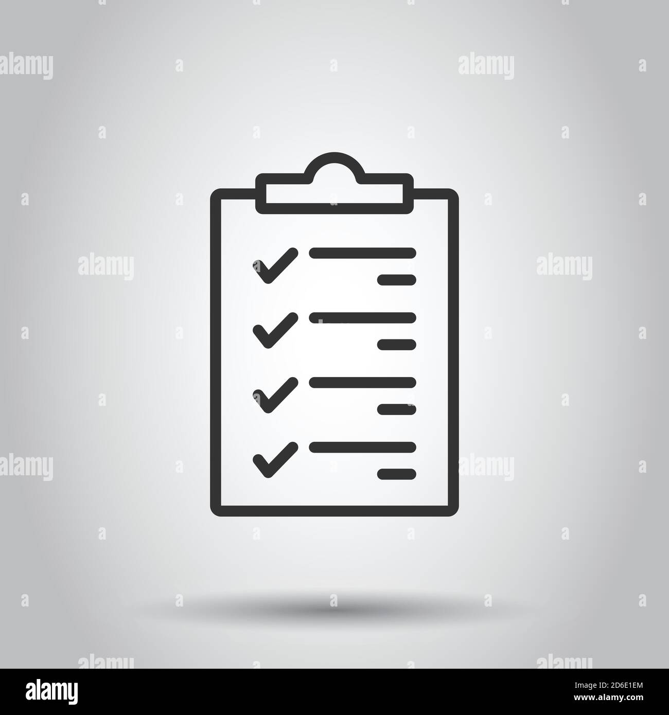 Document checklist icon in flat style. Report vector illustration on ...