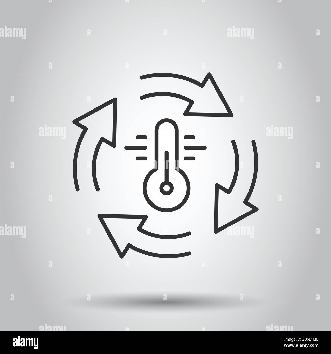 Thermometer climate control icon in flat style. Meteorology balance ...