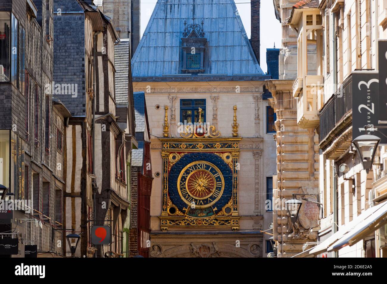 Tower clock in Rouen, France Stock Photo - Alamy