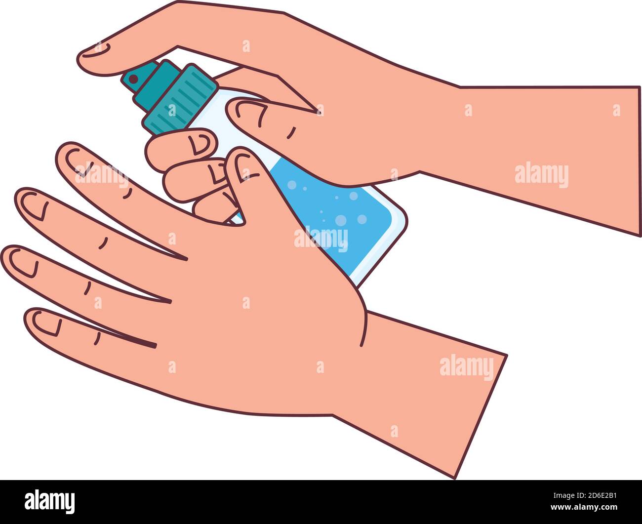 hands with spray sanitizer bottle vector design Stock Vector Image ...