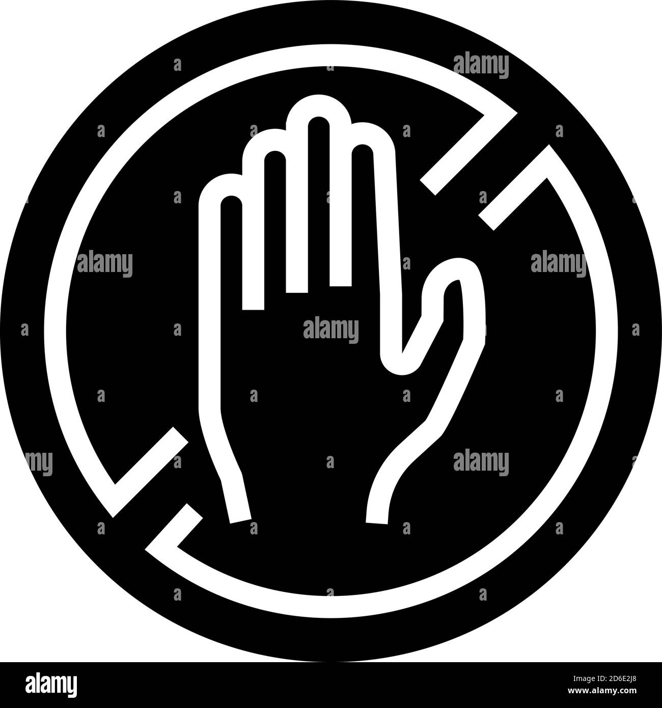 do not touch crossed out sign glyph icon vector illustration Stock ...