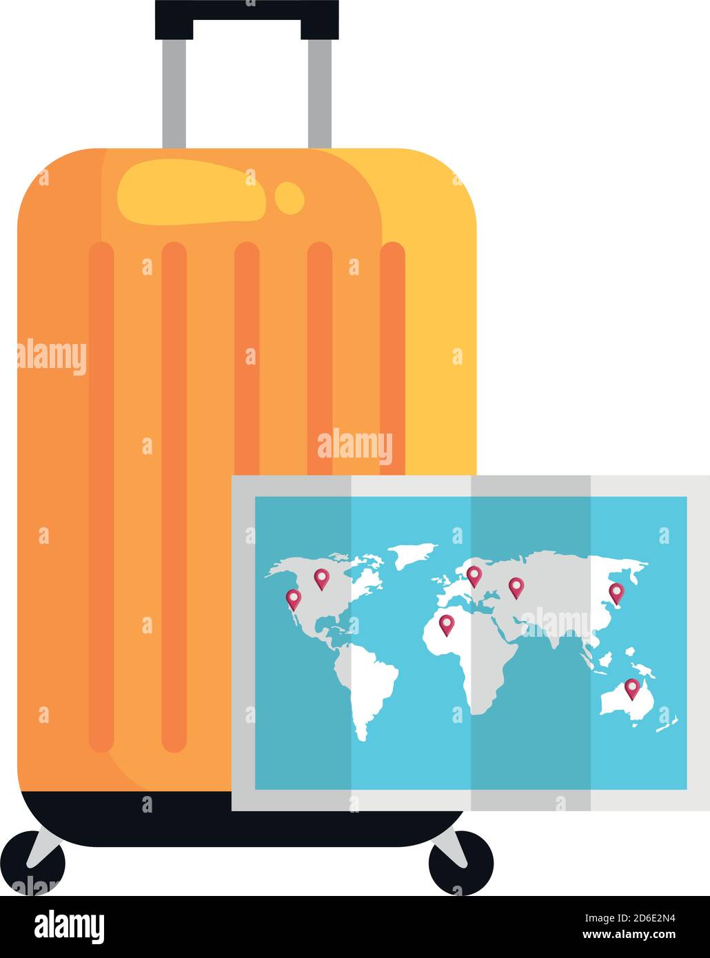 travel bag and world map vector design Stock Vector Image & Art - Alamy