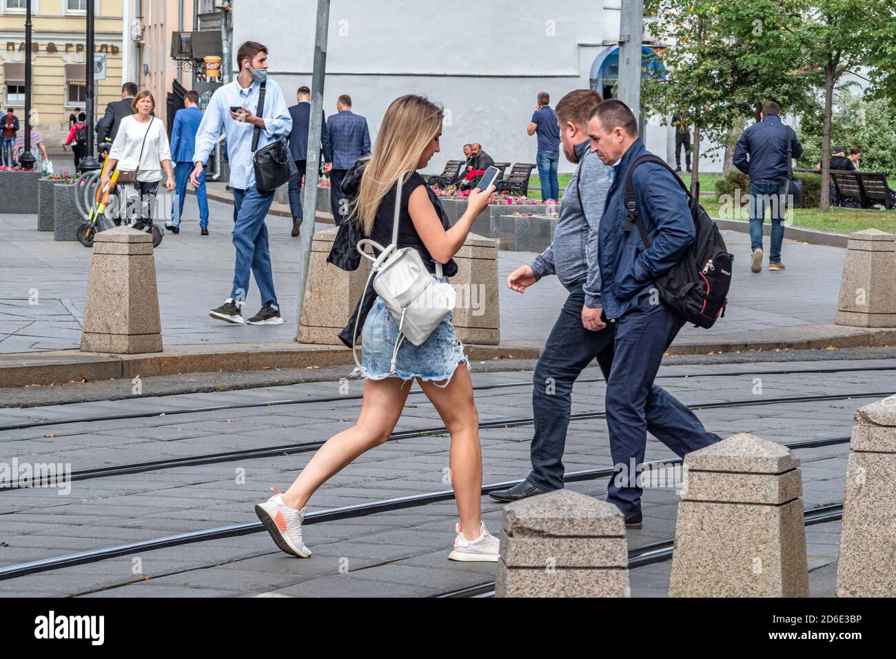 People on the streets of Moscow, Russia Stock Photo - Alamy