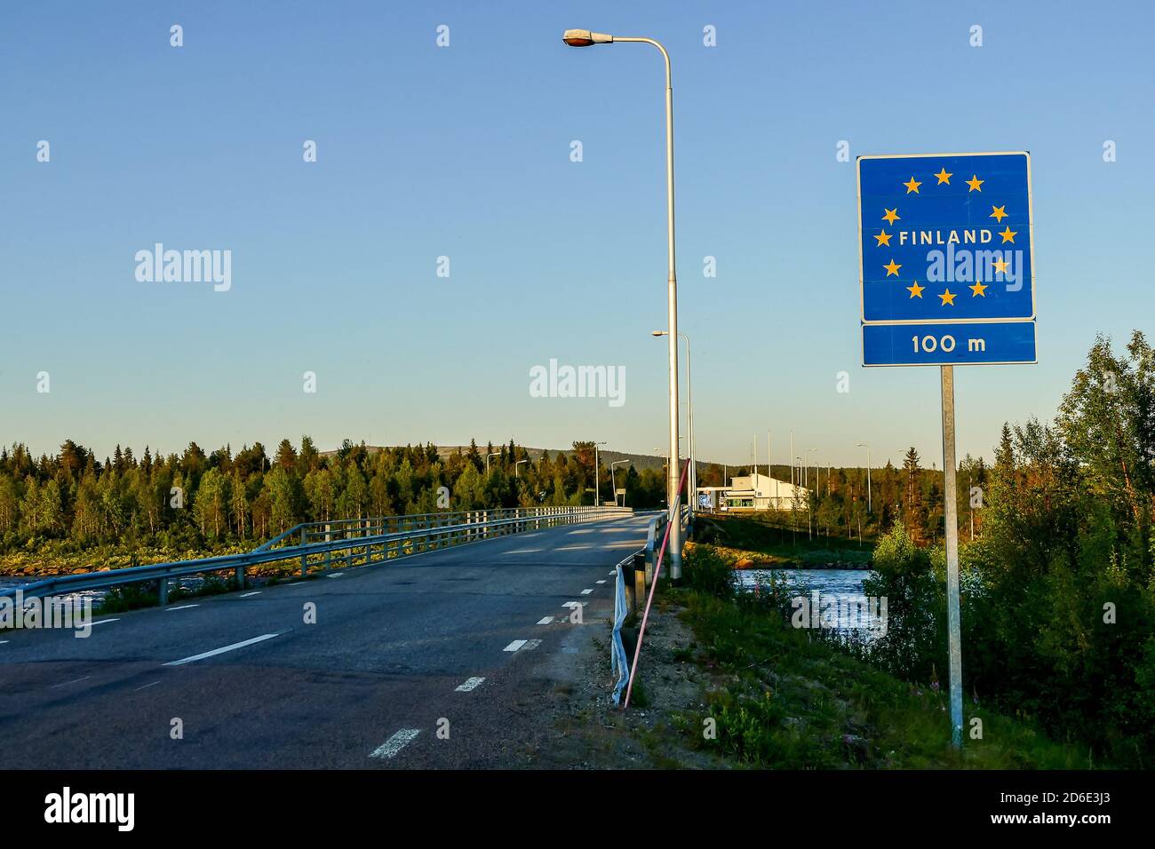 Finland Border Road sign Stock Photo - Alamy