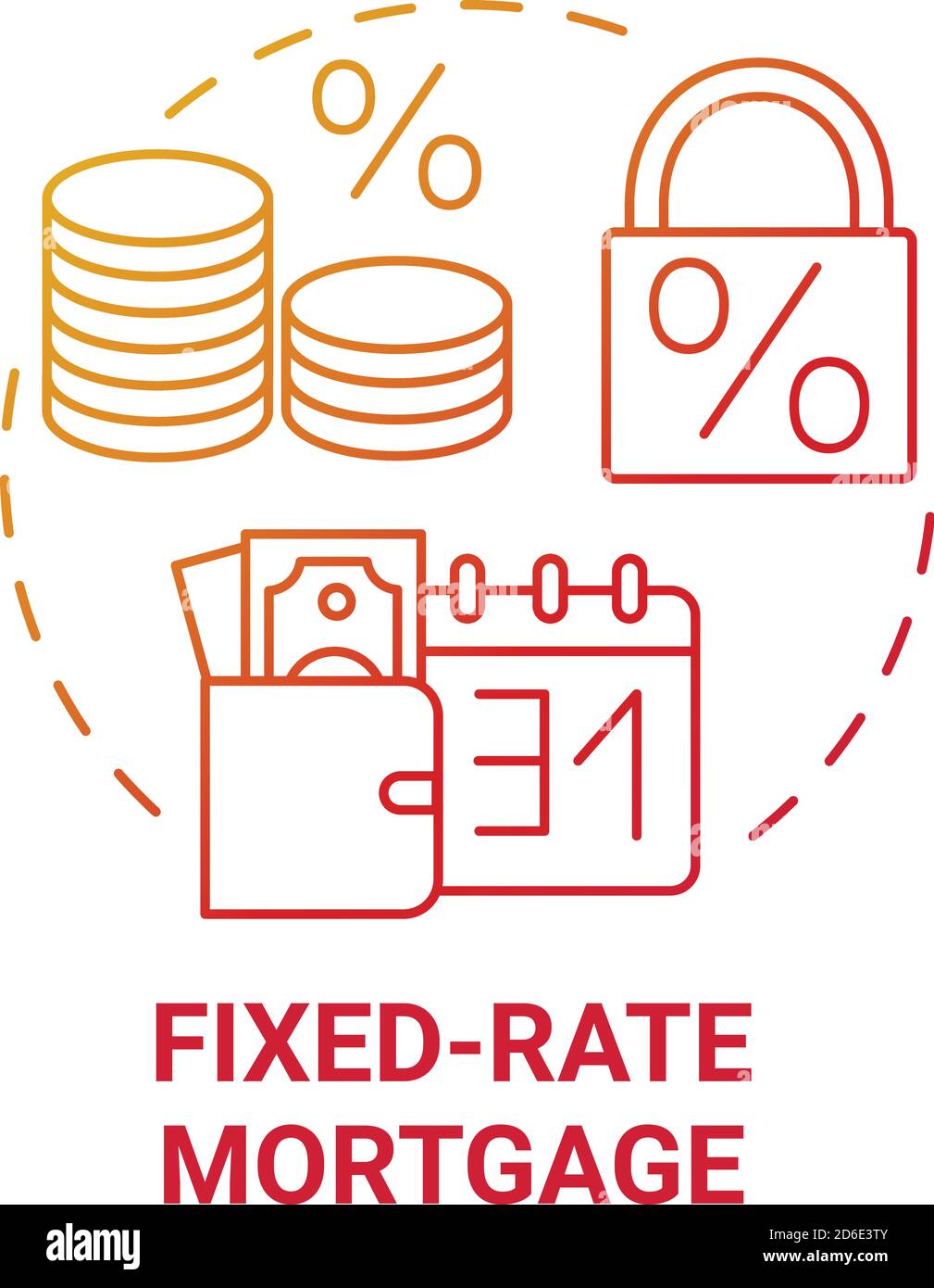 Fixed-rate mortgage concept icon Stock Vector Image & Art - Alamy