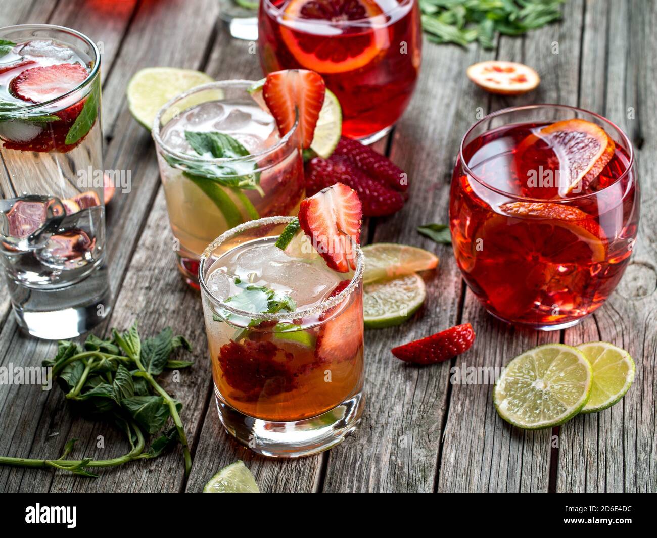 Strawberry blood orange rum punch, strawberry mojito and other ...