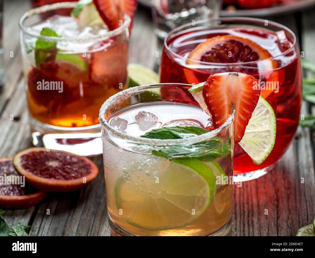 Strawberry blood orange rum punch, strawberry mojito and other ...