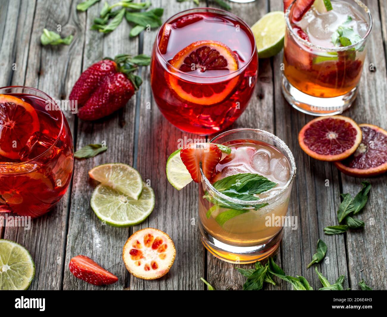 Strawberry blood orange rum punch, strawberry mojito and other ...