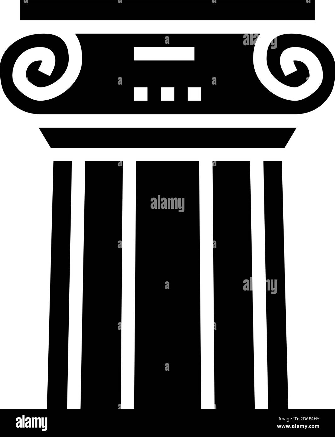 greek column glyph icon vector black illustration Stock Vector Image ...