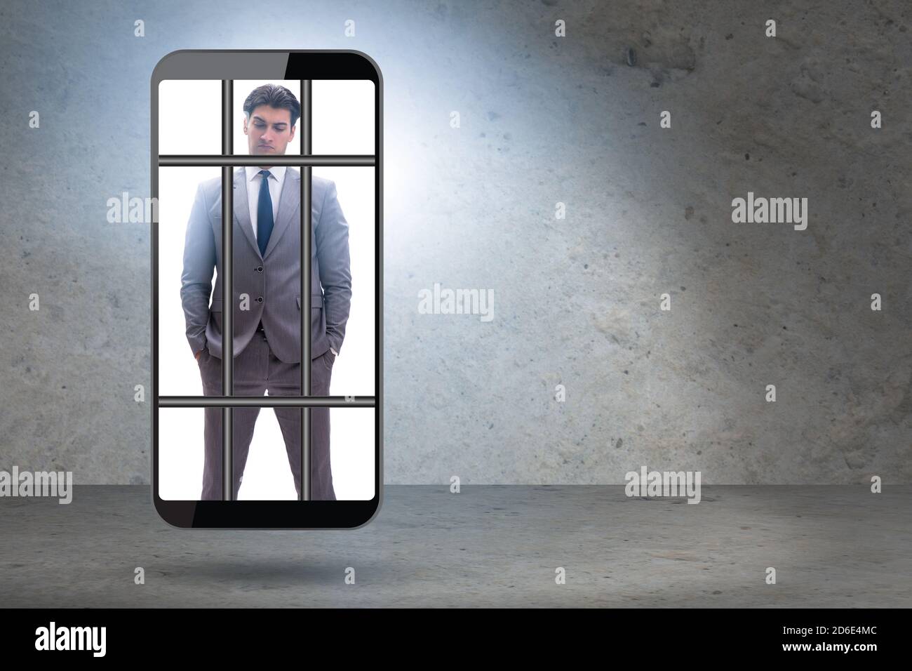Online and internet dependency concept with businessman Stock Photo - Alamy