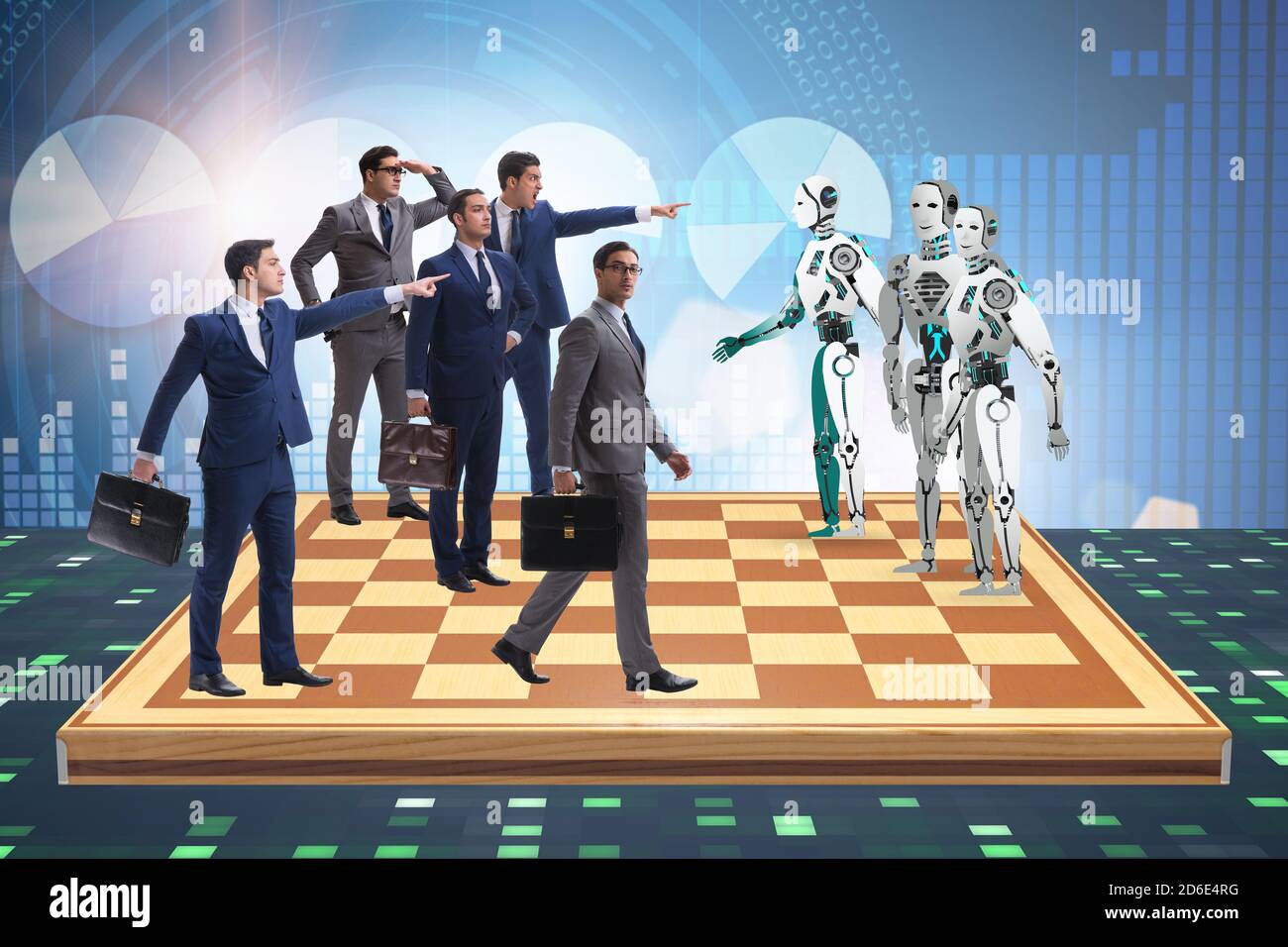 Concept of rivalry between robots and the humans Stock Photo - Alamy